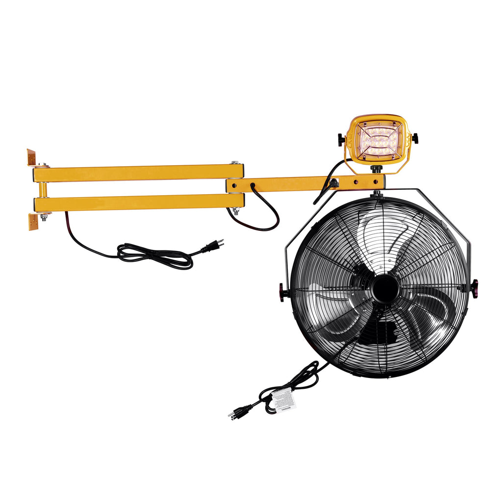 50W LED Dual Arm Swing Dock Bay Light with 18" Cooling Fan – Signals Online
